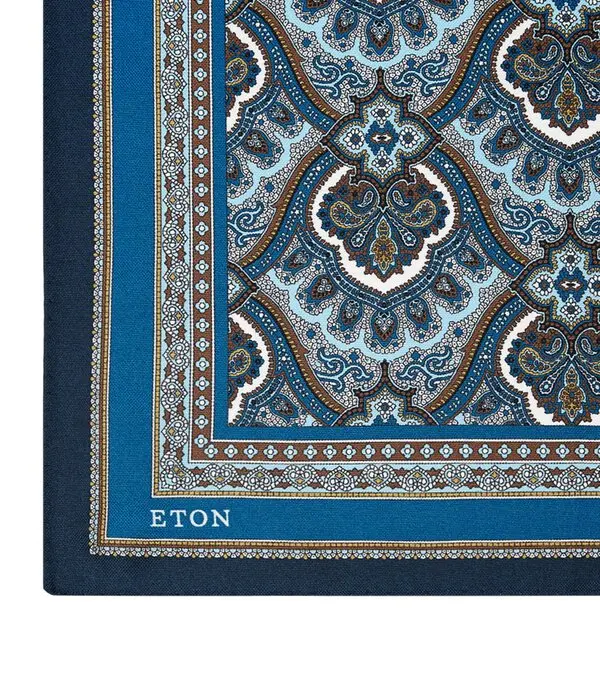 Eton Silk Paisley Pocket Square