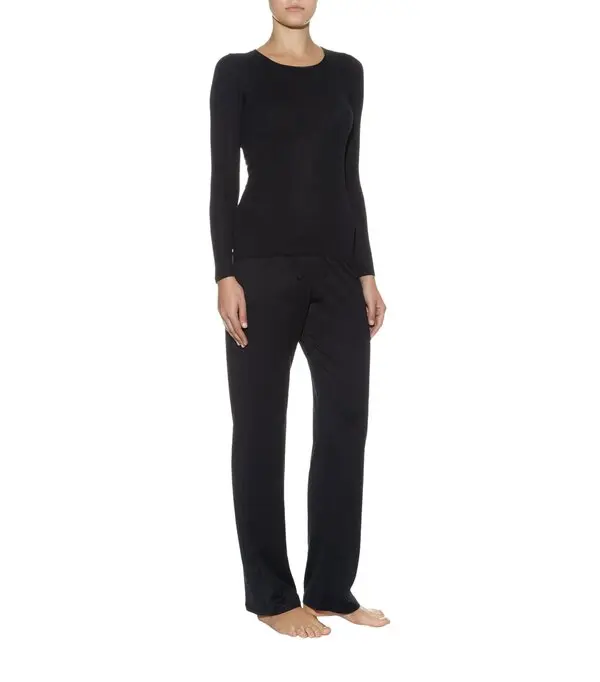 Hanro Cotton Seamless Long-sleeved Top - Black