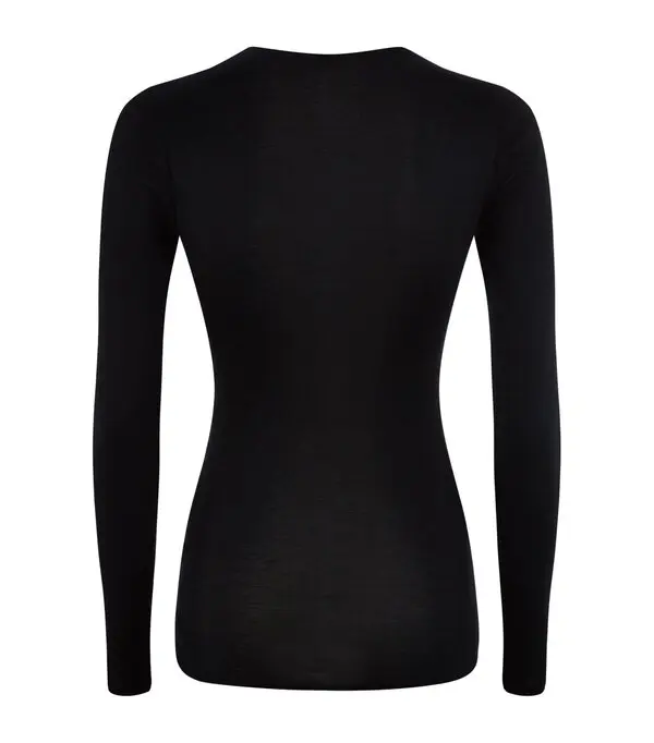 Hanro Cotton Seamless Long-sleeved Top - Black