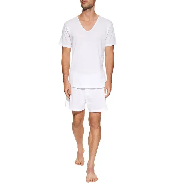 Sunspel Cellular Cotton V-neck T-shirt