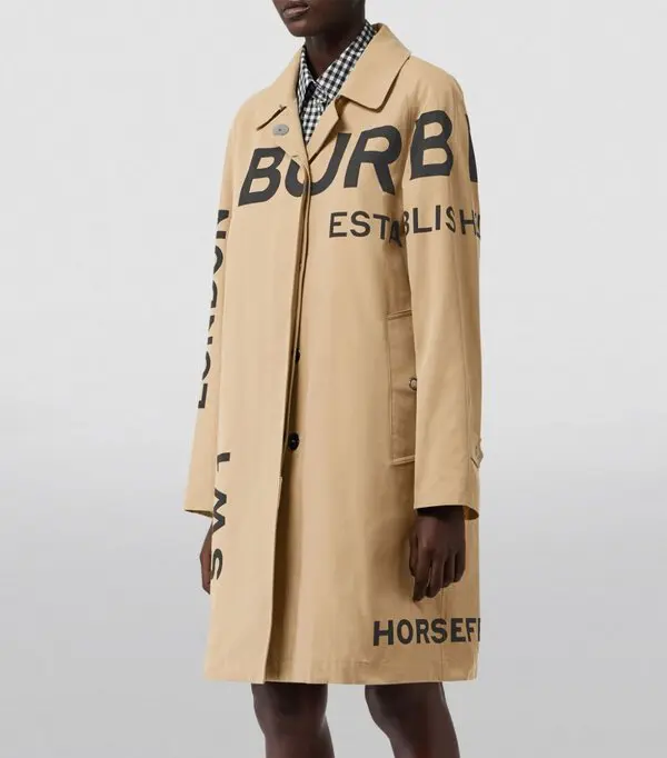 Burberry Gabardine Horseferry Print Car Coat - Neutrals | Editorialist