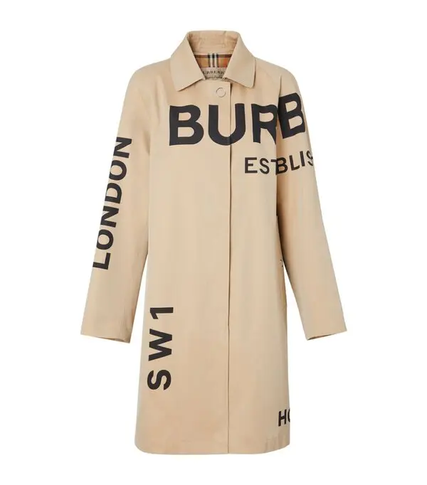 ジャケット・アウター BURBERRY LONDON Horseferry Car Coat Burberry Gabardine Horseferry Print Car Coat - Neutrals | Editorialist