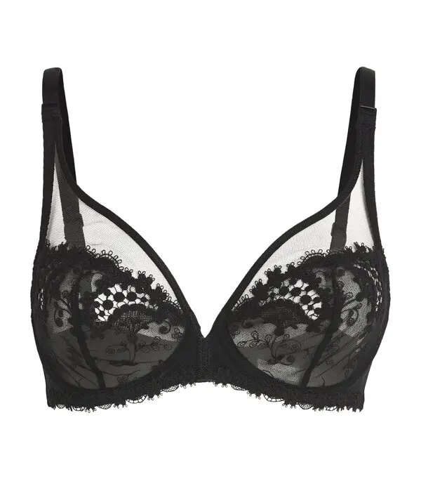 Simone Perele Embroidered Wish Plunge Bra - Black
