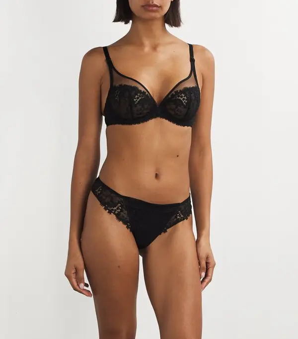 Simone Perele Embroidered Wish Plunge Bra - Black