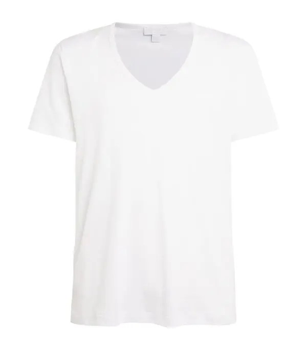 Sunspel Sea Island Cotton V-neck T-shirt - White