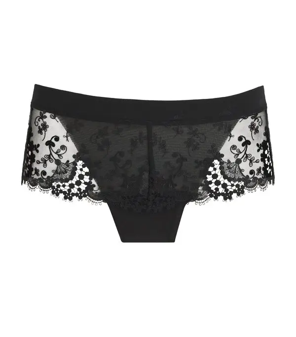 Simone Perele Embroidered Wish Shorty Briefs - Black