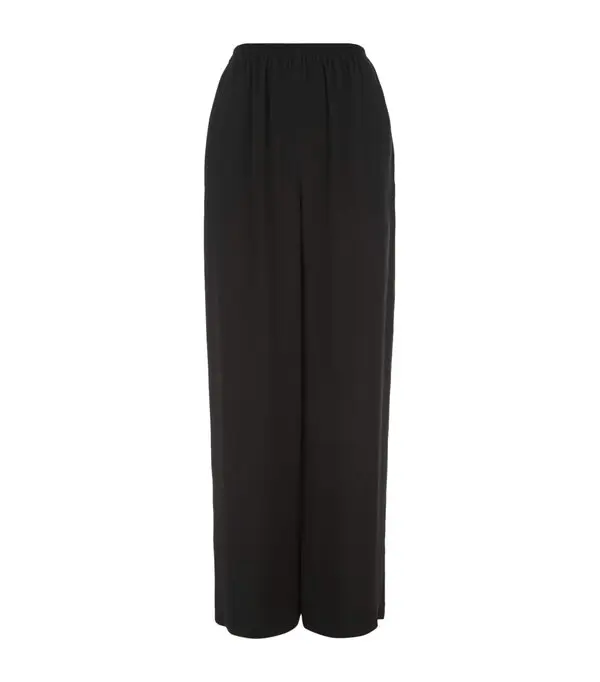 Eskandar Wide-leg Silk Trousers - Black