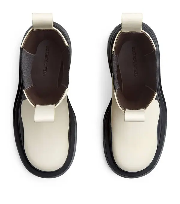 Bottega Veneta Leather Tire Chelsea Boots - White