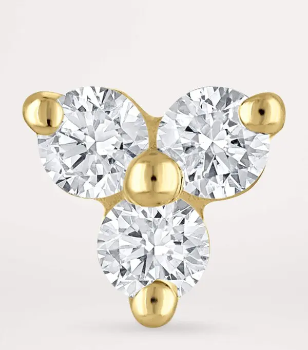 MARIA TASH Yellow Diamond Trinity Threaded Stud Earring - Gold