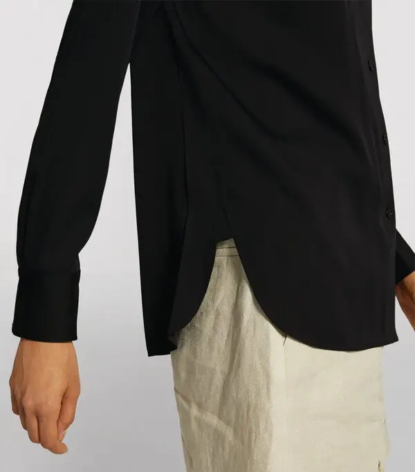 Vince Silk-blend Slim-fit Blouse - Black