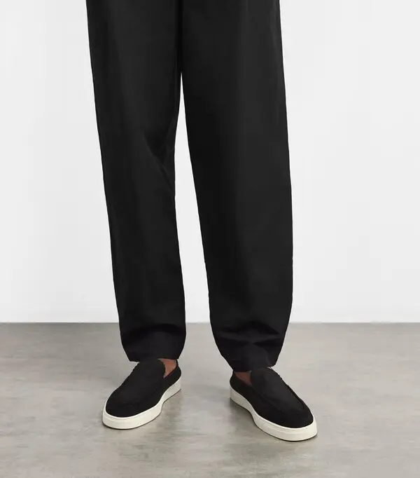 Giorgio Armani Suede Loafers - Black