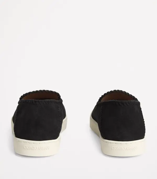 Giorgio Armani Suede Loafers - Black