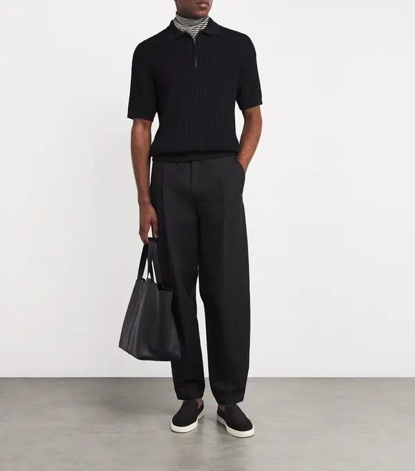 Giorgio Armani Suede Loafers - Black