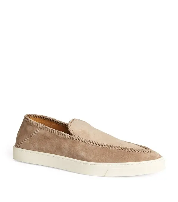 Giorgio Armani Suede Loafers - Beige