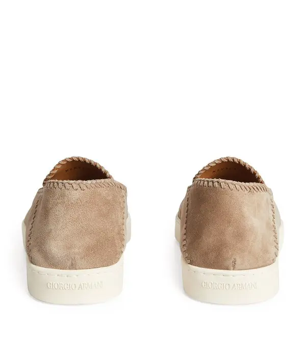 Giorgio Armani Suede Loafers - Beige