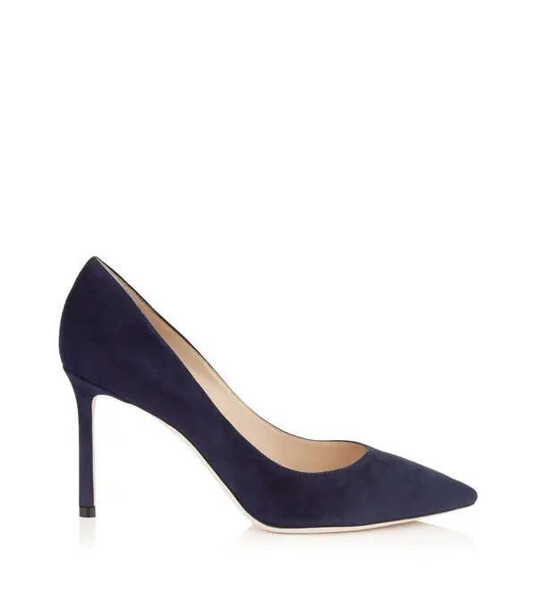 JIMMY CHOO Romy 85 Suede Pumps - Navy
