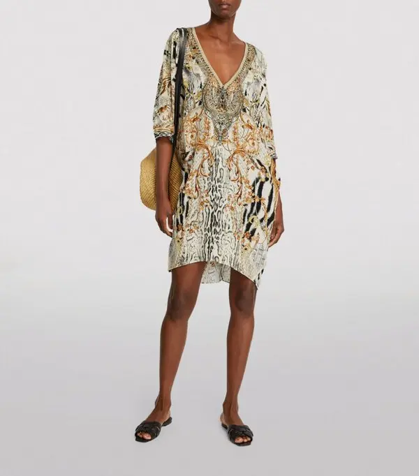 Camilla Silk Gates Of Glory Print Kaftan