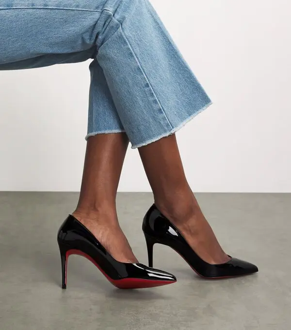 Christian Louboutin Pigalle 85 Patent Pumps - Black | Editorialist