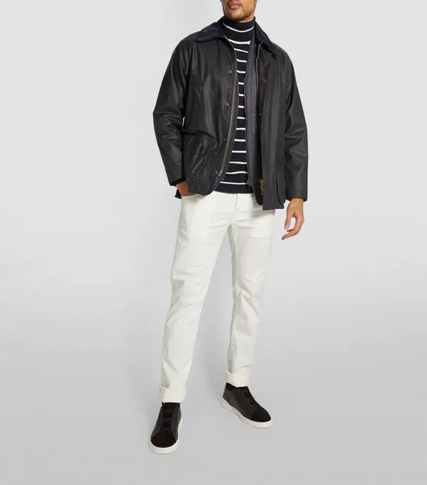 Barbour Waxed Bedale Jacket - Navy