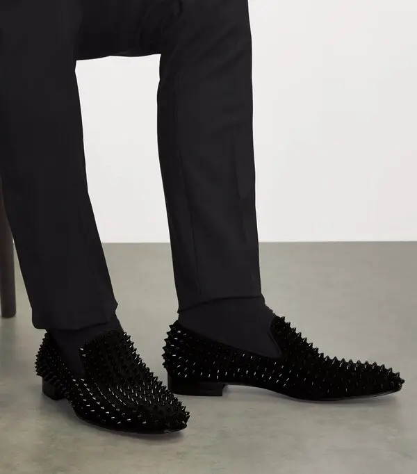 CHRISTIAN LOUBOUTIN Dandelion Spiked Leather Loafers - Black