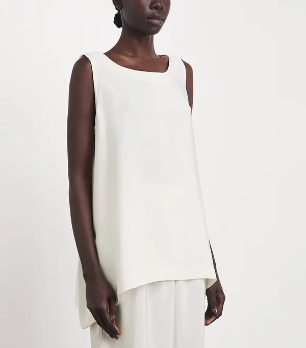 Eskandar Silk Sleeveless Top - White
