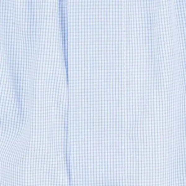 Sunspel Mini Check Boxers - Blue