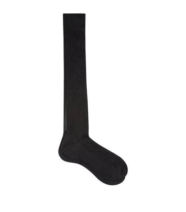 Pantherella Egyptian Cotton Lisle Long Sock - Black