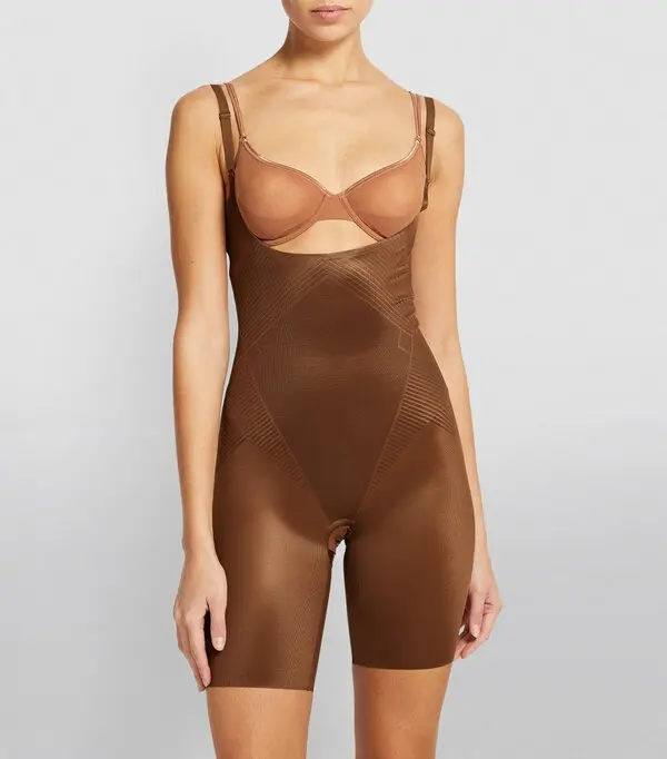 Spanx Shape Invisible Open-bust Mid-thigh Bodysuit