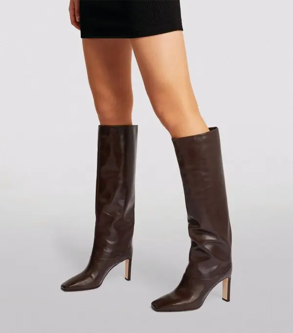 JIMMY CHOO Mahesa 85 Leather Knee-high Boots