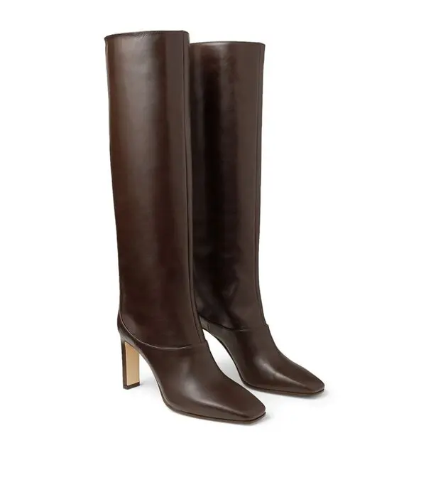 JIMMY CHOO Mahesa 85 Leather Knee-high Boots