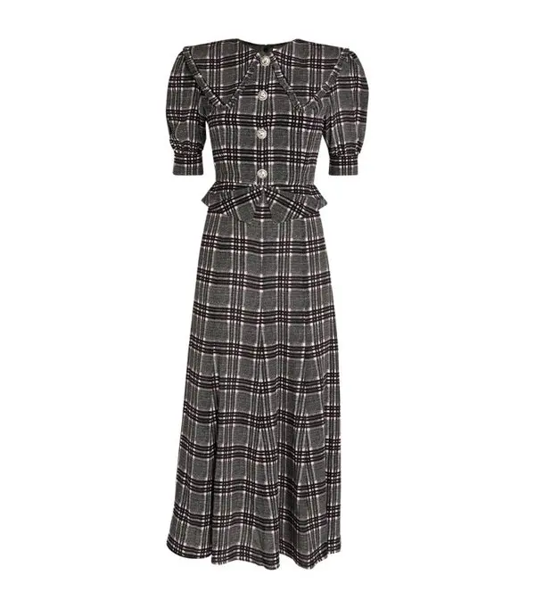 Alessandra Rich Wide Collar Dress