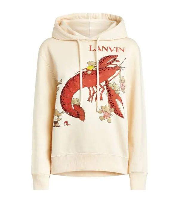 LANVIN Embellished Babar Lobster Graphic Hoodie