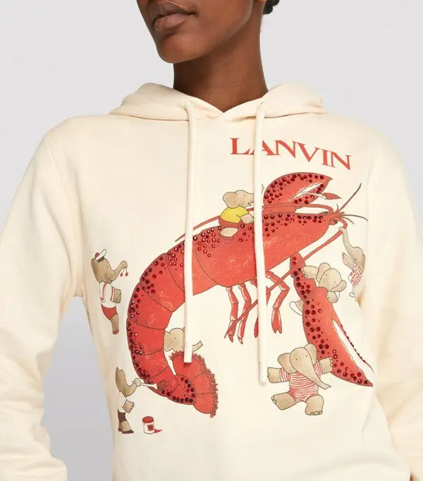 LANVIN Embellished Babar Lobster Graphic Hoodie