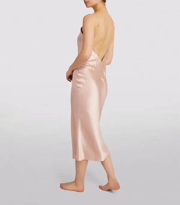 olivia von halle issa silk dress Issa Oyster Slip Dress in Silk Satin