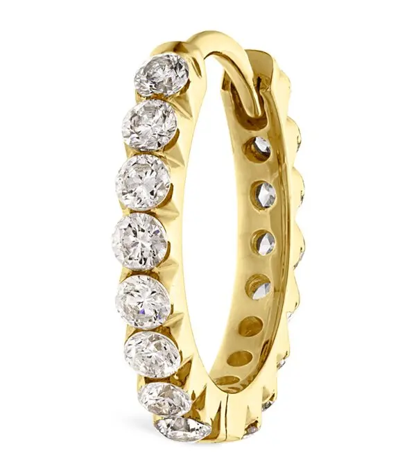 MARIA TASH Invisible Set Diamond Eternity Hoop Earring - Gold