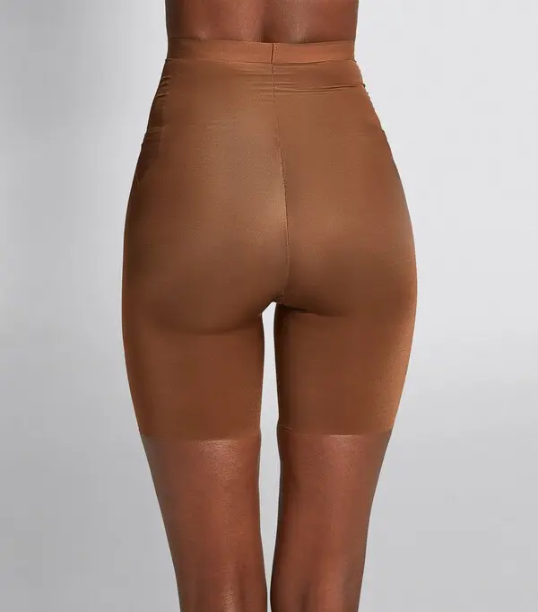 Spanx Shape Invisible High-waist Mid-thigh Shorts Medium Control - Brown