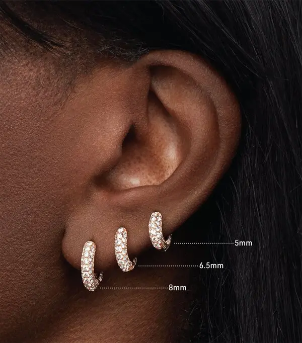 MARIA TASH Gold Invisible Set Diamond Pavé Hoop Earring