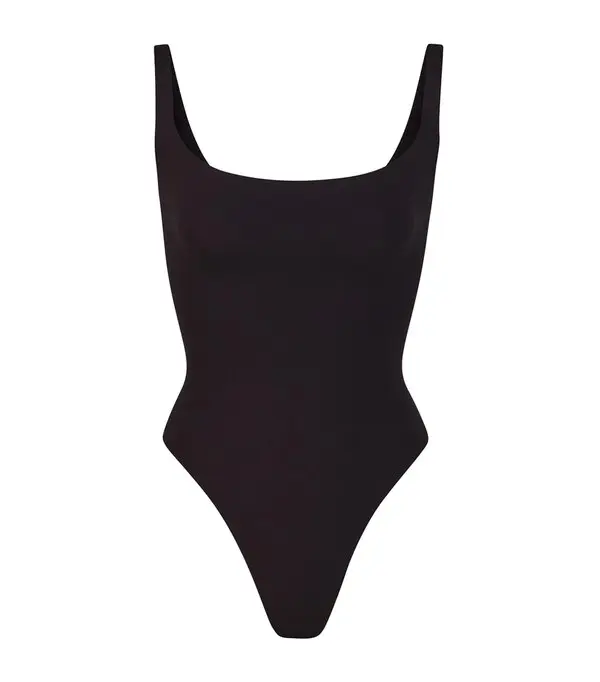 SKIMS Fits Everybody Square-neck Bodysuit - Black