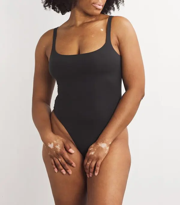 SKIMS Fits Everybody Square-neck Bodysuit - Black