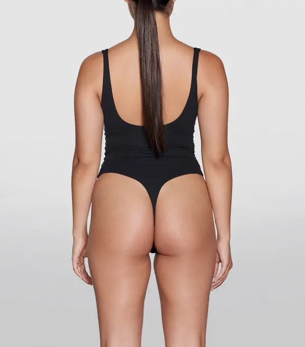 SKIMS Fits Everybody Square-neck Bodysuit - Black