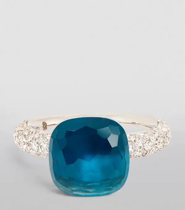 Pomellato Nudo Ring With Topaz And Diamond - Blue