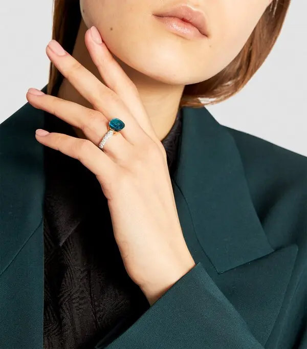 Pomellato Nudo Ring With Topaz And Diamond - Blue