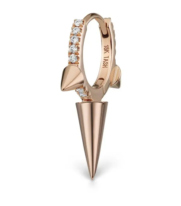 MARIA TASH Faceted Triple Long Spike Hoop Earring - Rose Gold