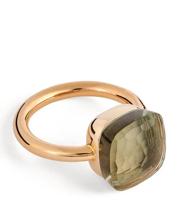 Pomellato Mixed Gold And Prasiolite Nudo Maxi Ring - Green