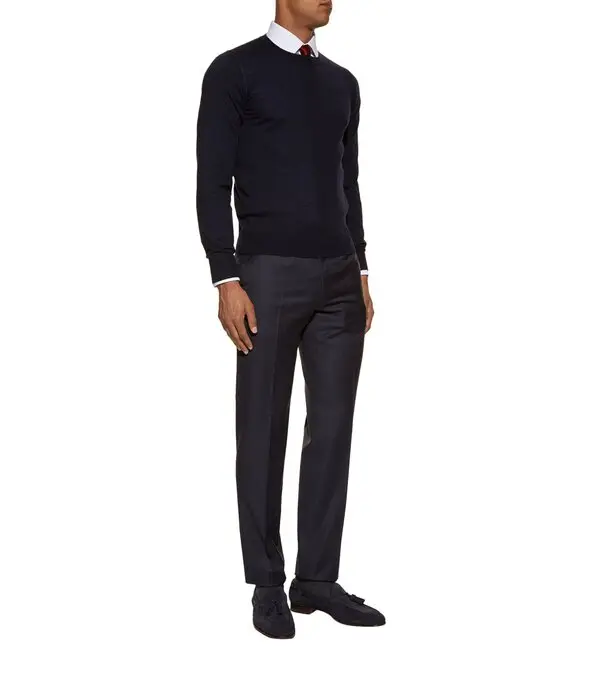 Brioni Wool Tailored Trousers - Blue