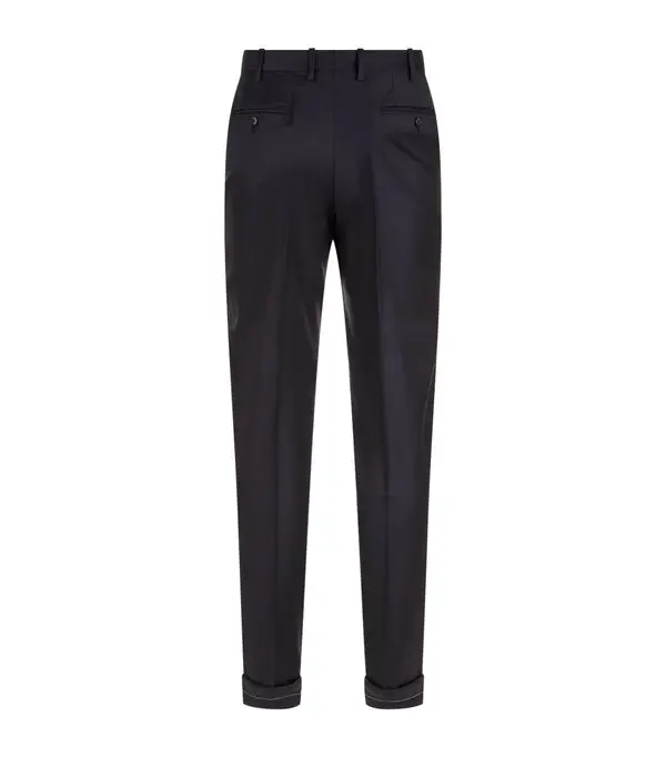 Brioni Wool Tailored Trousers - Blue