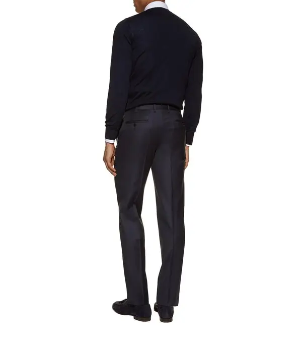 Brioni Wool Tailored Trousers - Blue
