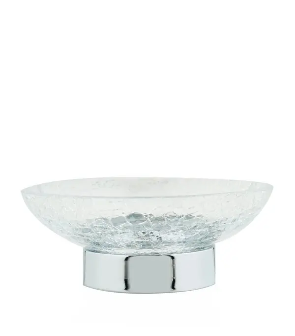 ZODIAC Cracked Crystal Soap Dish - Silver