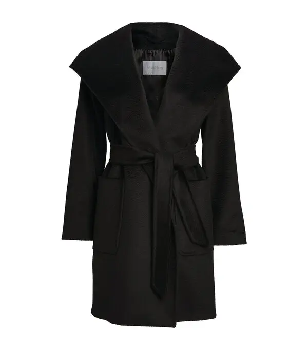 Max Mara Rialto Hooded Coat - Black