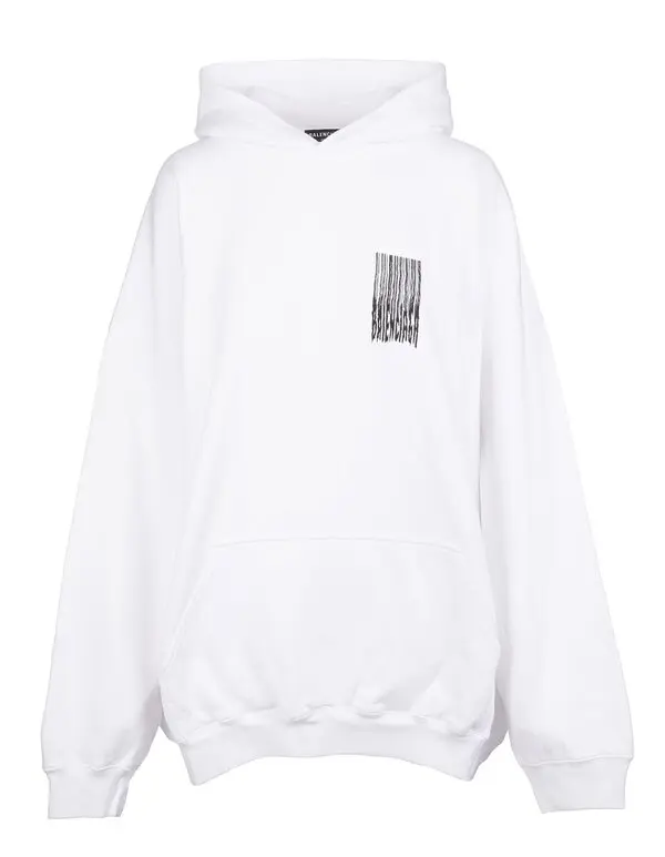 Balenciaga White Medium Fit Barcode Hoodie